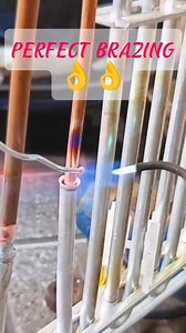 Perfect welding/brazing of copper pipe to aluminum pipe ✅👌👍 #brazing #welding #copper #aluminum #pipe #hvac #refrigerator #best #technician #profesional | Bintang Teknik Pgk