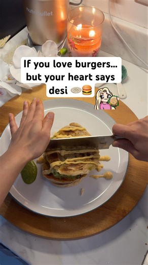 This lachha paratha burger is crispy, flavour-packed, and satisfying 🤍#burger #paratha #easyrecipe