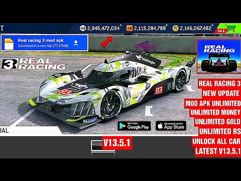 Real racing 3 new update v13.5.1 mod apk unlimited money unlimited gold unlock all