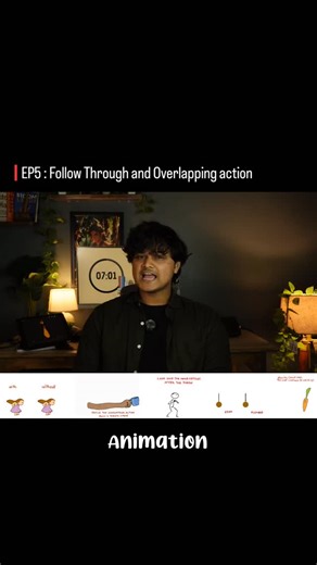 Monu Bohra on Instagram: "5th Animation Principle :- Follow through and overlapping action 🚀✨ . Let's dive into the world of animation! 🎬 . . . Credits & Acknowledgment 📍 The clips used in this video are solely for educational purposes. Huge thanks to the creators of the course: “Design Course: Principles of Animation – The 12 Fundamentals” (IDC, IIT Bombay) - Prof. Phani Tetali, Vajra Pancharia, Rohit Kelkar, and Shyam Wanare. Check out dsource.in for the full course and more learning materi