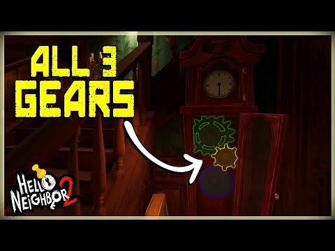 How To Get All 3 Gears For The Museum Clock In Hello Neighbor 2 | Safe Code | Camera Cut Scene