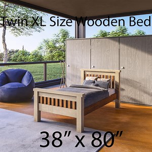 Twin XL Wooden Bed Frame Plan: Rustic Farmhouse Style (PDF Download) - Etsy UK