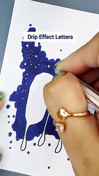 Calligraphy | Easiest way to write drip effect letters! #art #shorts #howto