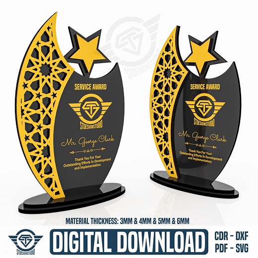 Award Trophy Laser Cut Files, Laser Cutting Files - Etsy