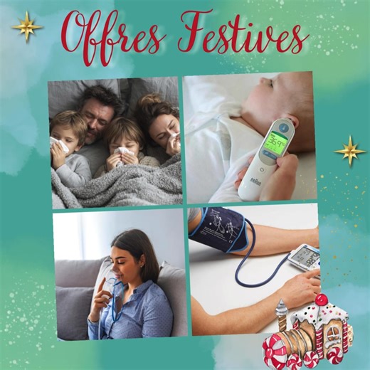 𝗢𝗙𝗙𝗥𝗘𝗦 𝗙𝗘𝗦𝗧𝗜𝗩𝗘𝗦 🎉 Parce que prendre soin de soi (et des siens), ça fait aussi partie des bonnes résolutions de fin d’année 😇 Un thermomètre, un tensiomètre, un aérosol ont naturellement leur place dans votre pharmacie. 𝐄𝐧 𝐜𝐞 𝐦𝐨𝐦𝐞𝐧𝐭: 🌡️ Thermoscan 7 de Braun : –𝟐𝟓 % 💓 Veroval Tensiomètre Duo Control : –𝟑𝟎 % 🌬️ Febelcare Aero – nébulisateur à compresseur : –𝟓𝟎 % 𝐿𝑒𝑠 𝑝𝑟𝑖𝑥 𝑎𝑓𝑓𝑖𝑐ℎ𝑒́𝑠 𝑑𝑎𝑛𝑠 𝑛𝑜𝑡𝑟𝑒 𝑣𝑖𝑠𝑢𝑒𝑙 𝑒𝑡 𝑒𝑛 𝑝ℎ𝑎𝑟𝑚𝑎𝑐𝑖𝑒 𝑠𝑜𝑛𝑡