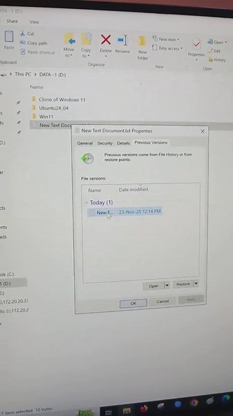 របៀបយកទិន្នន័យដែលស្រលំដៃលុបចោល How to restore file for shadow copy #timeline #richo #desktop #availabe #ventoy #pouit #tenda #itsupport #Pouit #uninstallupdate #whatsapp #button #router #asus #refus #viralvideo