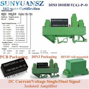 [Hot Item] DIN3 Rail Mounted 0-100mv to 0-10V 4-20mA 0-5V Signal Current Voltage Converter