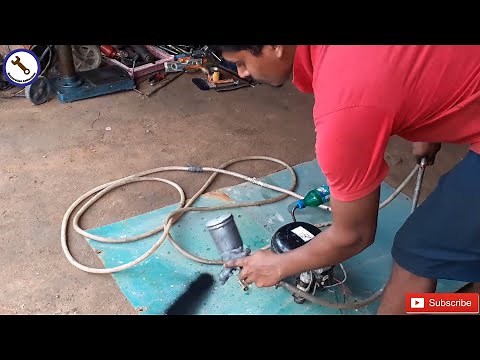 How to make air compressor from old fridge/ simple air compressor from an old fridge