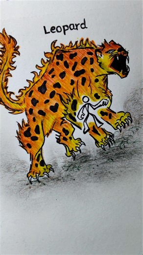 How to draw stickman with Leopard & Dragon ✨ #drawing #stickman #tutorial #howtodraw #fpy #art