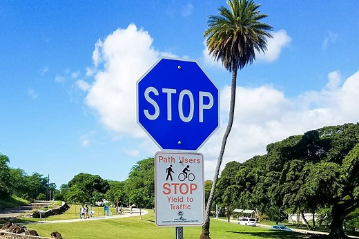 Here’s what it means if you see a blue stop sign