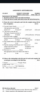 ASSESSMENT- SEPTEMBER 2024.CLASS:9SUBJECT: ENGLISHMARKS:(FI... | Filo