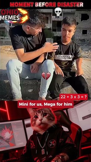 Mini for us, Mega for him #viral #cat #memes