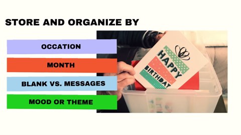 MISTIC COOL Greeting Card Organizer & Storage Box for Cards, 6 Adjustable Dividers, Plastic, Stackable, 10"L x 8.5"W x 7.5"H