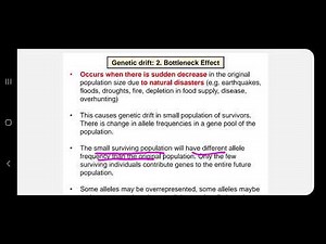2nd factors- Genetic Drift- Founder Effect and Bottleneck Effect