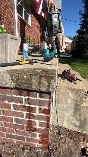 Fixing Cracked Concrete 👆 with Rebar and Epoxy
