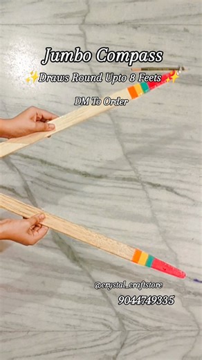 Craft Material Store on Instagram: "💥 NEW LAUNCH 💥 📲 9044749335 Jumbo Compass/Rounder✨DM To Order ✨Draws circle Upto 8 feet ✨Easy To Use ✨Set Of 4 rounder of different sizes available ✨ Single Piece Also Available ✨ Colour Customisation Available ✨ Natural Texture Available DM For Orders And Details #craft #crafting #reelkarofeelkaro #rounder #compass #bigcompass #jumbocompass #lippanart #reeloftheday #lippankaam #lippanartwork #mudmirrorwork #artowalls #hobbyindia #itsybitsy"