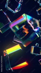 Abstract crystal glass cubes animation loop
