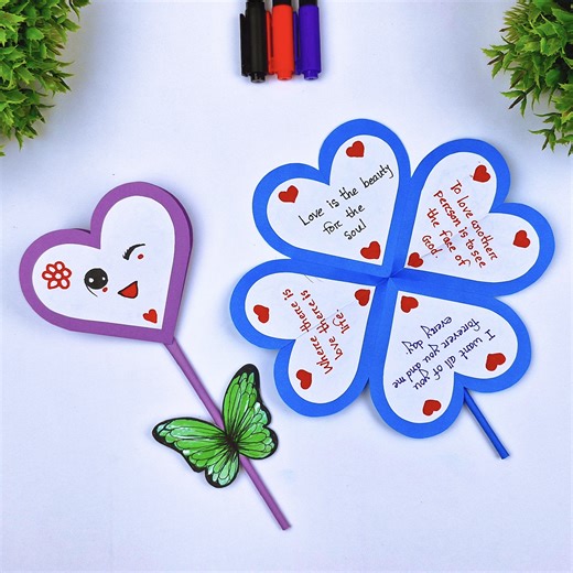 How to make an wonderful gift card step by step - Handmade easy paper greetings card #Crafts #Valentineday #Greetingscard | DIY And Paper Crafts