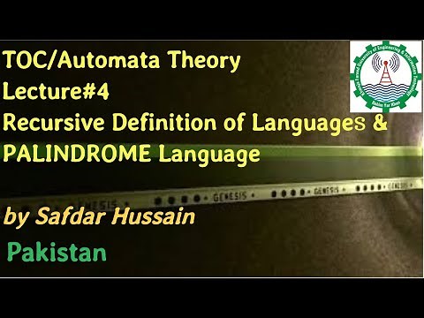 Automata Theory (Lecture#4) | Recursive Definition of Languages in Automata| PALINDROME Language