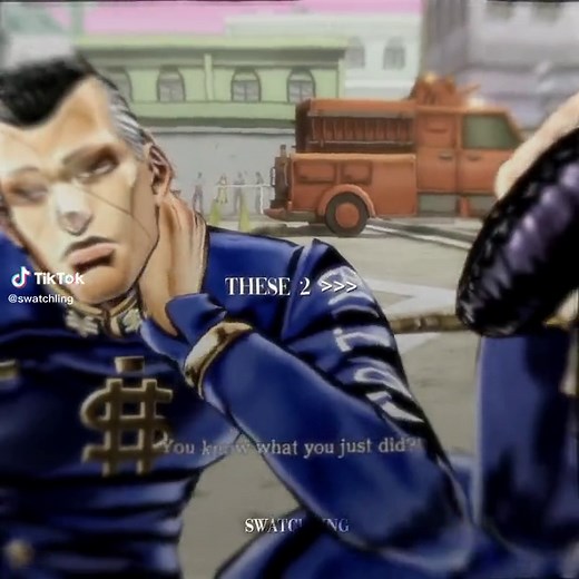 Josuke Higashikata and Okuyasu Nijimura Pose Anime GIF