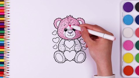 Learn colors with teddy bear coloring