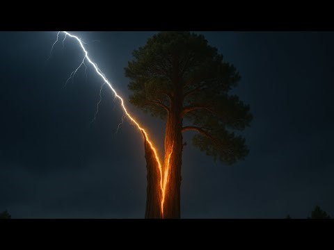 ⚡ Epic Moment: Massive Lightning Bolt Splits Giant Tree in Half ?