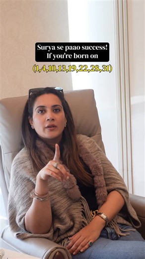 Divvya Chhabra on Instagram: "Even if you’re born on 1, 4, 10, 13, 19, 22, 28, or 31, low confidence might mean your Surya (Sun) energy is suppressed. 🌞 Remedy 1️⃣: Offer water & sandalwood to the Sun every morning. Remedy 2️⃣: Start using a red cloth or handkerchief on Sundays and surya namaskatr. ❤️ Like — if you want your confidence to shine 💬 Comment — “SUN” if you’ll try these remedies 🔁 Share — with someone who needs a confidence boost ➕ Follow — for more energy-activating tips ✨ ➡️ To 