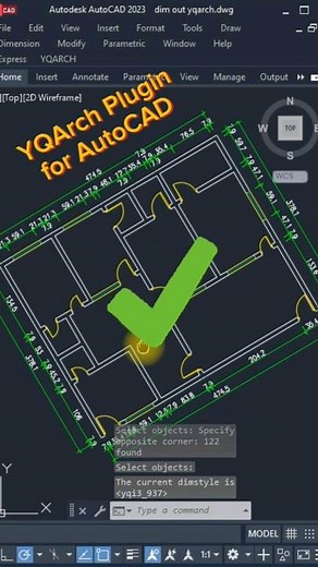 YQArch Plugin - Fast Automatic AutoCAD Plan Dimensions #AutoCAD #Tutorial #architect