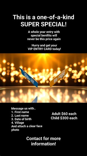 ✨ Become a Play Tonga VIP member!✨ We are excited to announce the launch of our new, exclusive VIP Membership Cards—the ultimate pass for a WHOLE year of non-stop fun, excitement, and special perks for both children and adults! 🥳 The Play Tonga VIP Pass Includes: 💎 Pre-opening day access! ✉️ Official opening day invitation! 🎉 Unlimited Entry for One Whole Year! 🎁 Monthly VIP Giveaways! ✨ VIP-Only Special Events! 💸 VIP-Only Discounts ➕ And SO MUCH MORE! We will be constantly adding new benef