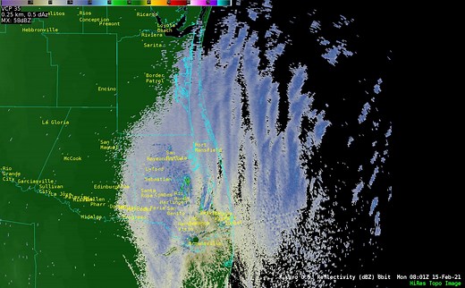 At 235 am, NWS Brownsville radar indicated that the precipitation is steadily tapering off from west to east with the most coverage impacting the Lower Texas coastal areas. | US National Weather Service Brownsville/Rio Grande Valley Texas