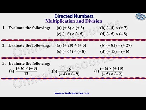 Directed Numbers: Multiplication and Division