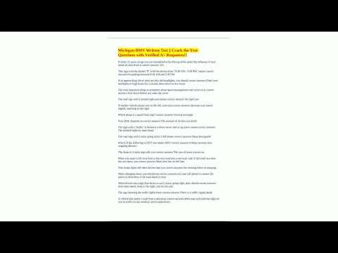 Michigan DMV Written Test Crack the Test Questions with Verified A Responses1