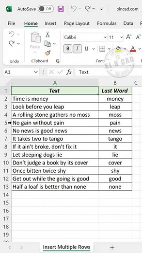 Shortcut to Insert multiple rows in Excel