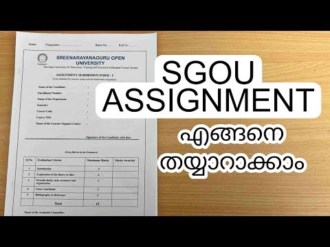 HOW TO PREPARE ASSIGNMENTS SREE NARAYANAGURU OPEN UNIVERSITY #distancelearning #sgou