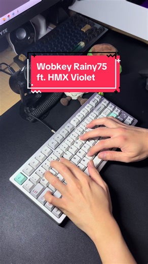 This Rainy75 custom keyboard has some amazing sounds! Featuring hand-lubed HMX Violet linear switches, wireless connectivity, as well as a fully aluminum 75% body, this brand new keyboard sounds so good and types so smoothly! Get this keyboard today when you visit keyboard_boi on carousell! #wobkeyrainy75 #hmxviolet #creamykeyboard #asmr #typing