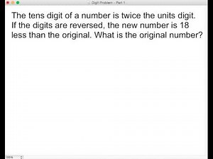 How to Solve Digit Problems Part 1