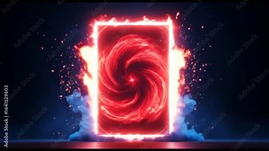 Fiery Portal Animation with Vortex Design and Dramatic Smoke Effects for Gaming and Design Projects