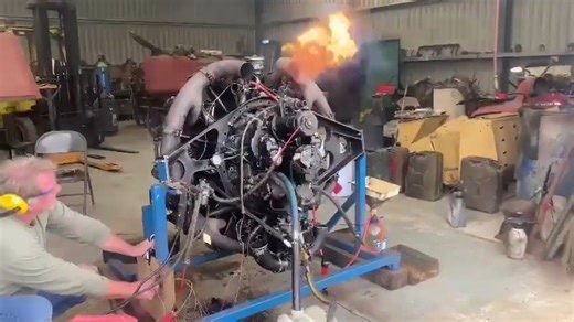 Sherman engine test suddenly ends with flames