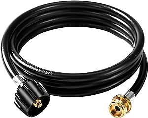 Propane Tank Adapter Hose 8 FT QCC1/Type1 Tank Connect to 1lb to 20lb Tank for Propane Heater, Grill, Camping Stove to a Refillable Bulk Propane Cylinder as Parts and Accessories.