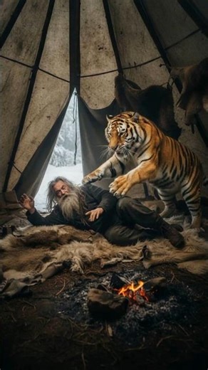 A Siberian Tiger Trapped Him… Until Wolves Appeared 🐺 ❄️ #wildliferescue