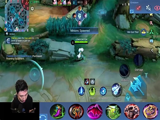 RRQ Lemon usando héroe Sora en Mobile Legends