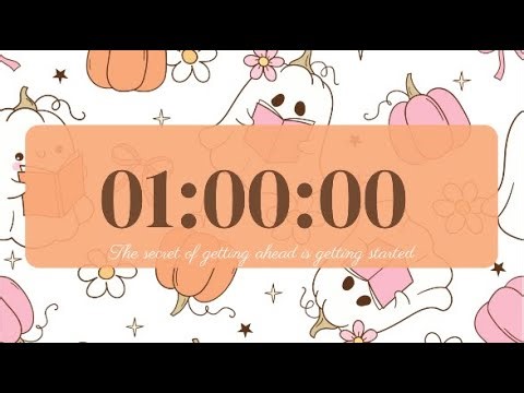 1-hour Aesthetic Countdown Timer | Cozy Fall Study & Work Focus 🎃🤎