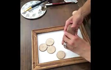 25K views · 471 reactions | **CHRISTMAS IN JULY!!** Eeek I LOVE CHRISTMAS CRAFTING!! Let's make a Christmas Tree in a reverse canvas, using some greenery and little wooden discs! Super cute project, love the natural look of it!  #christmasinjuly #christmas #christmastree #DIY | Creating Through Chaos | Facebook