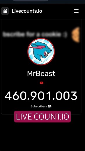 MRBEAST LIVE SUBSCRIPTION COUNT #shorts
