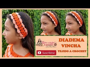 VINCHA/DIADEMA NARANJA TEJIDO A CROCHET PASO A PASO VIDEO TUTORIAL