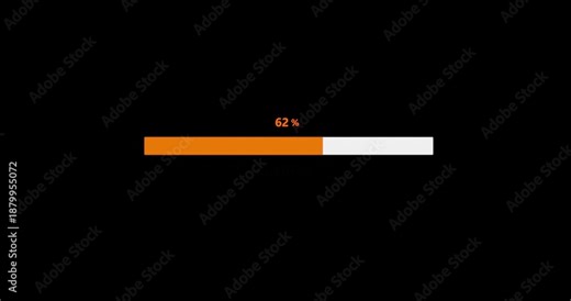 Loading bar downloading progress animation indicator from 0 to 100 increasing. loading bar animation counting from 0 to 100 percent. Progress bar indicator increasing animation