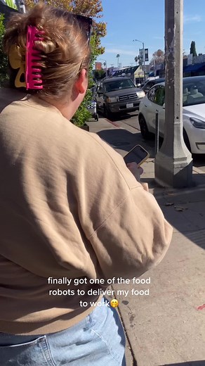 Exciting Moment: Food Robot Delivers to Work