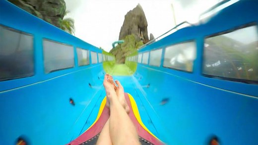 Take a POV slide down (and up) the Krakatau Aqua Coaster at Volcano Bay! | Universal Orlando Resort