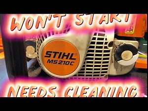 Chainsaw won’t start. Troubleshooting a Stihl MS 210 C chainsaw that will not fire up.