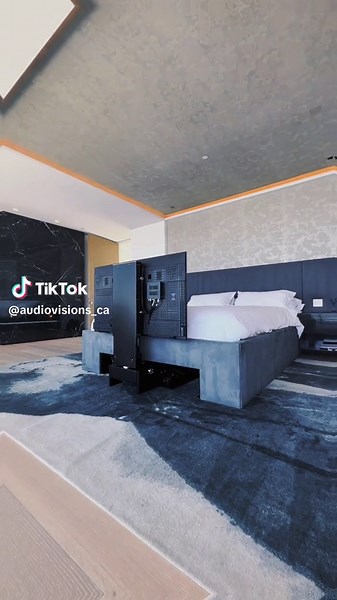 PART 2: Elevating Luxury ! Watch this Sony 4K display pop up, on a motorized Future Automation under-bed TV lift. Your dreams of a truly immersive master bedroom just got a step closer to reality. 📺@future.automation.design @Sony #smarthome #smarthometechnology #interiordesign #luxuryhomes #smarthomeautomation #architecture #tvmounting